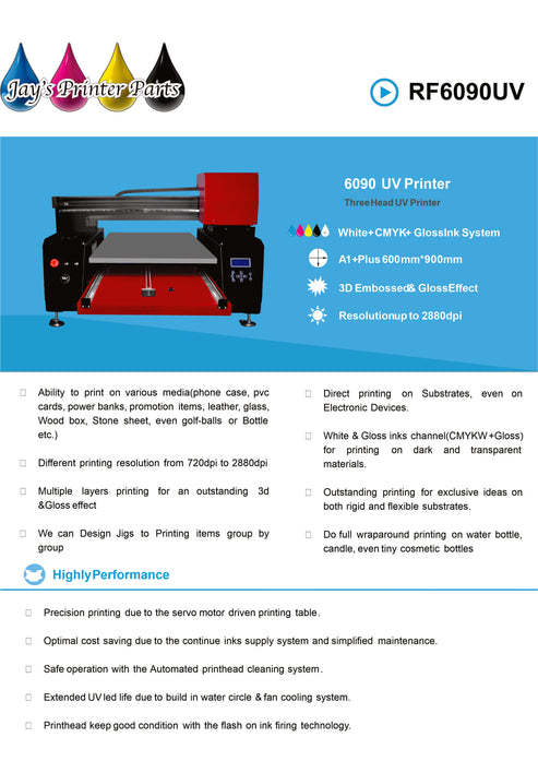 RF-6090 UV 3 Head Printer | Jay's Printer Parts and Supply